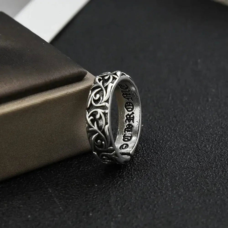 FLORAL PATTERNED SILVER RING ELEGANT JEWELRY ACCESSORY – Sweetheart ...